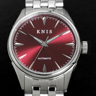 KNIS 自動巻き サンレイダイアル ワインレッド KN001-RD